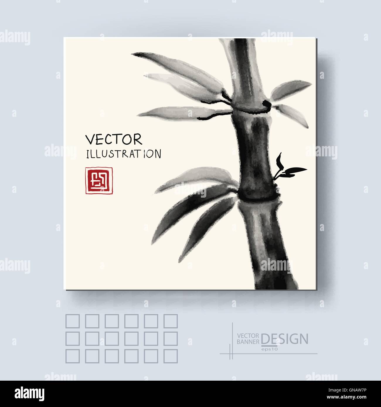 Traditional sumi-e background with bamboo Stock Vector Image & Art - Alamy