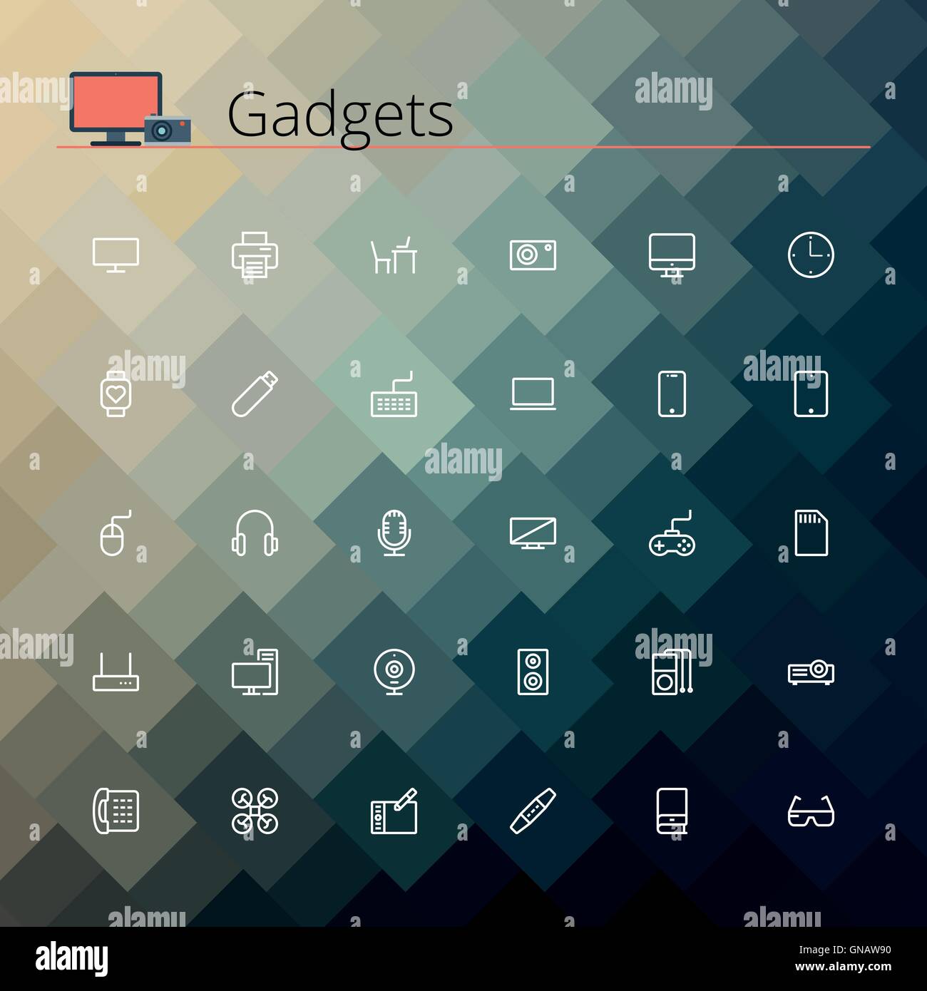 Tablet computer pixel perfect Stock Vector Images - Alamy