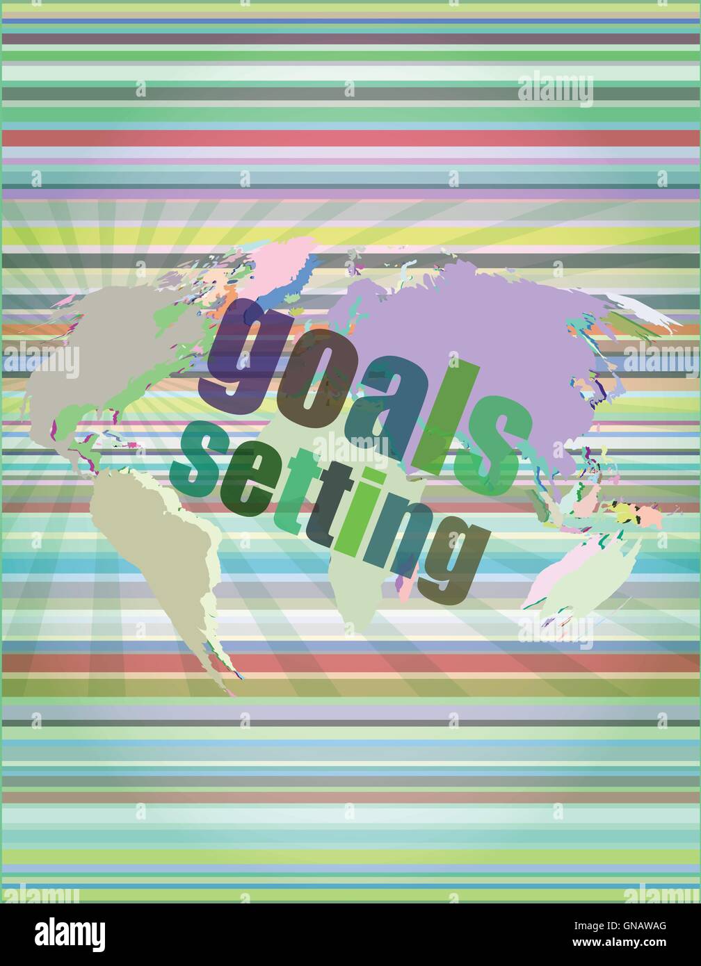 Goal setting concept - business touching screen vector illustration ...