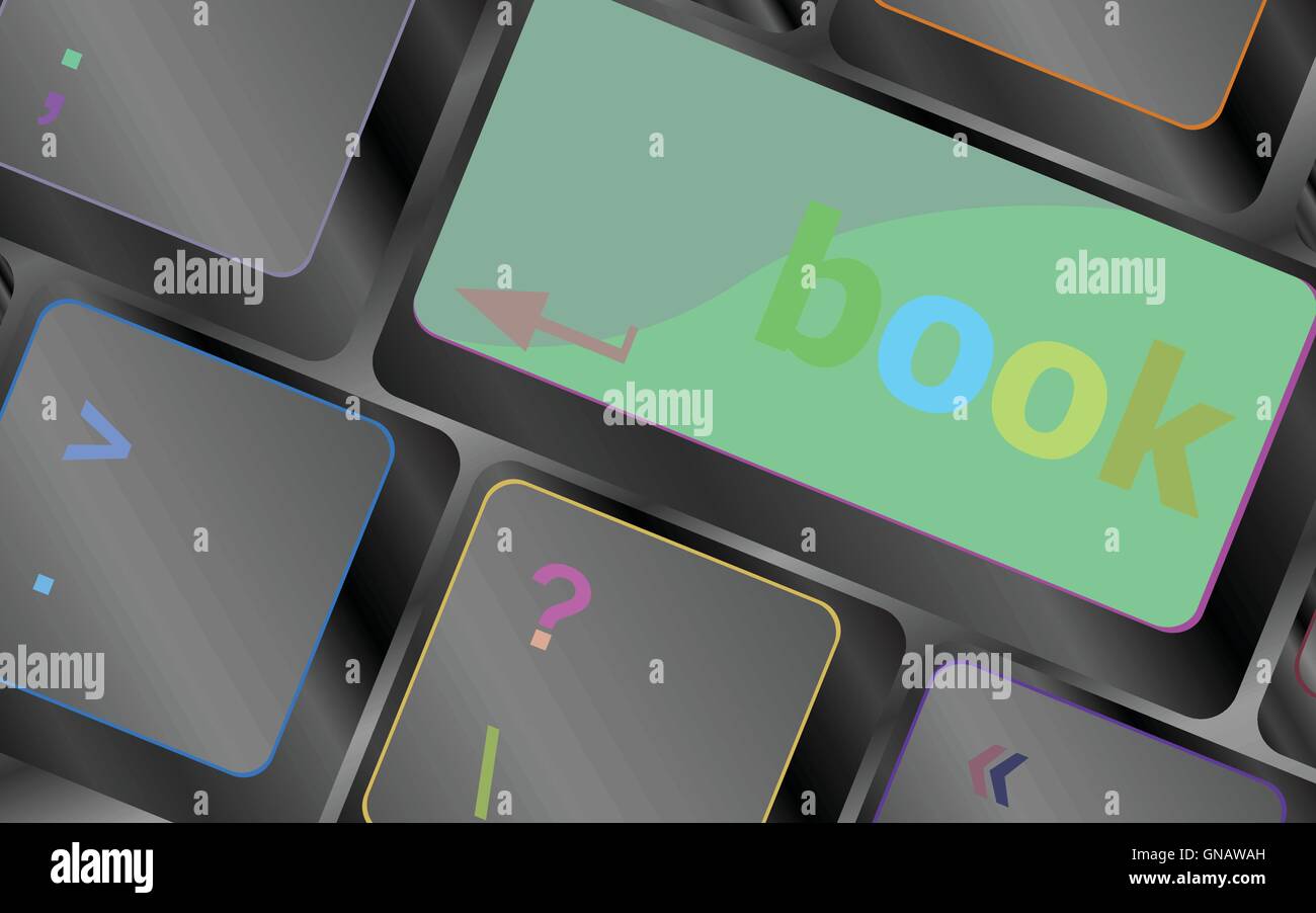 Book Button On Keyboard Keys Business Concept Vector Keyboard Key