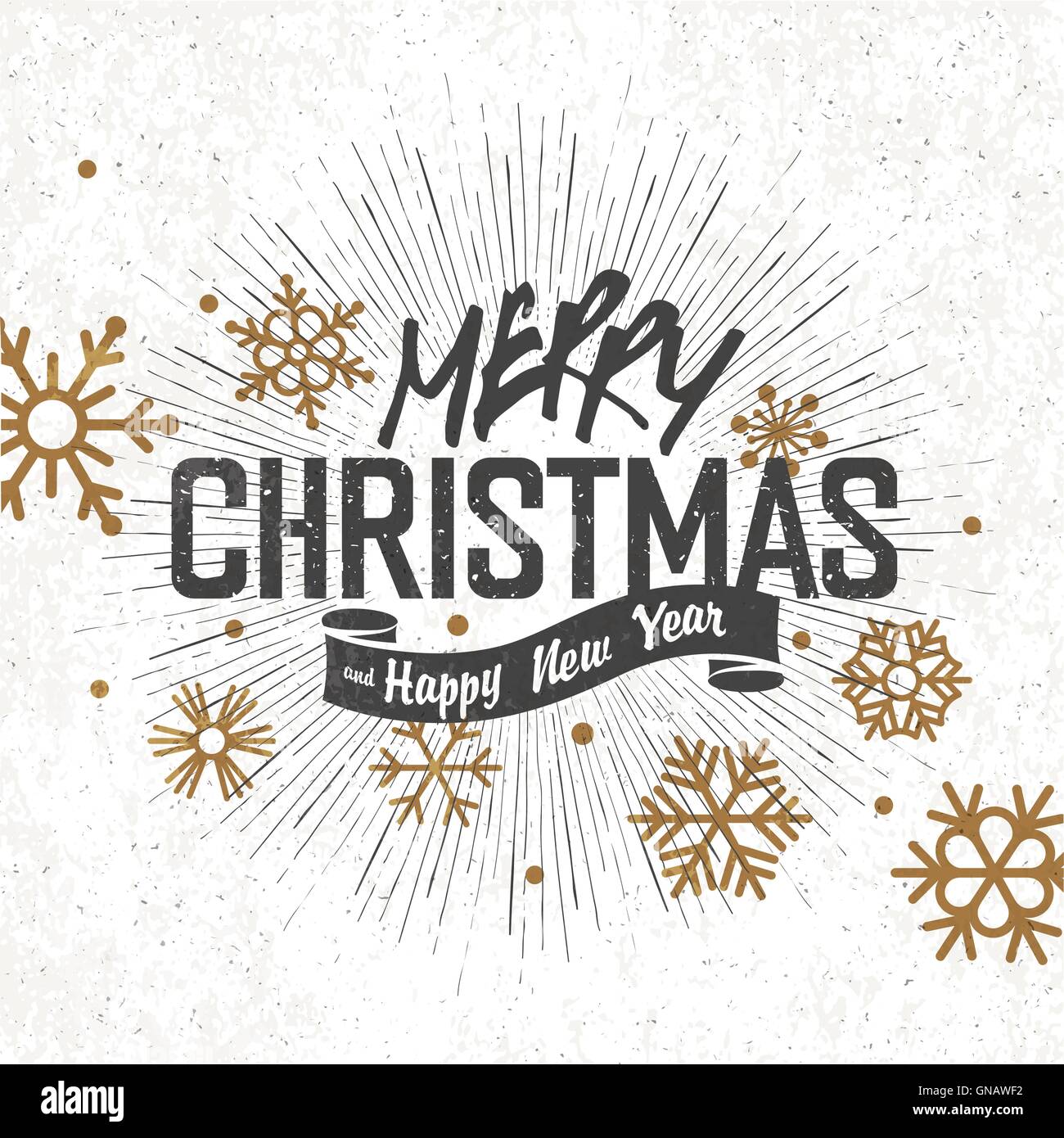 Merry Christmas Vintage Monochrome Lettering Stock Vector Image & Art ...