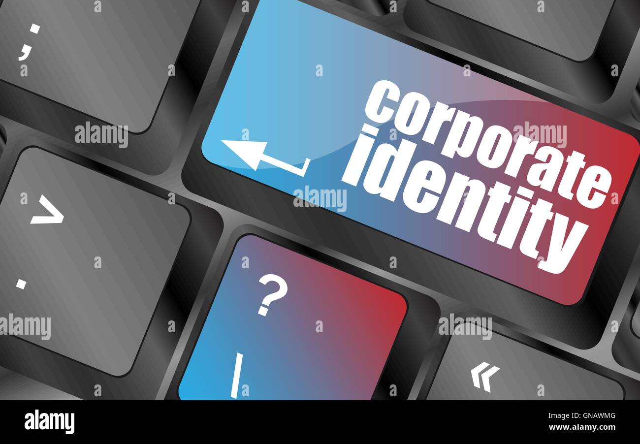 corporate identity button on computer keyboard key vector, keyboard ...