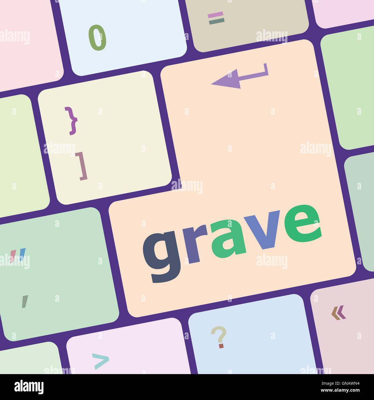 grave button on computer pc keyboard key vector illustration Stock ...