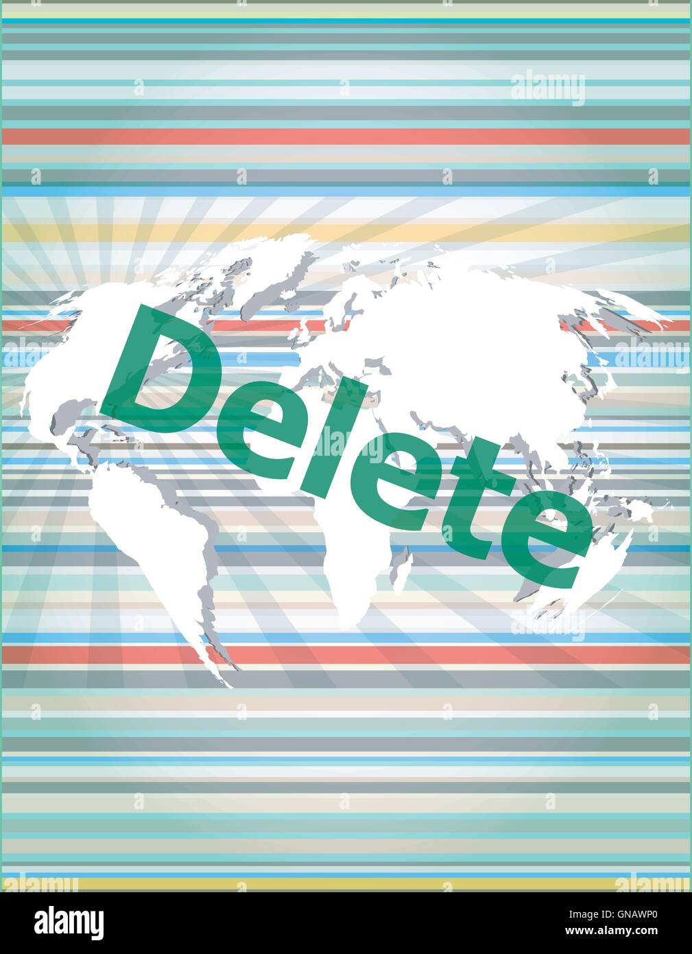 The word delete on digital screen, information technology concept ...