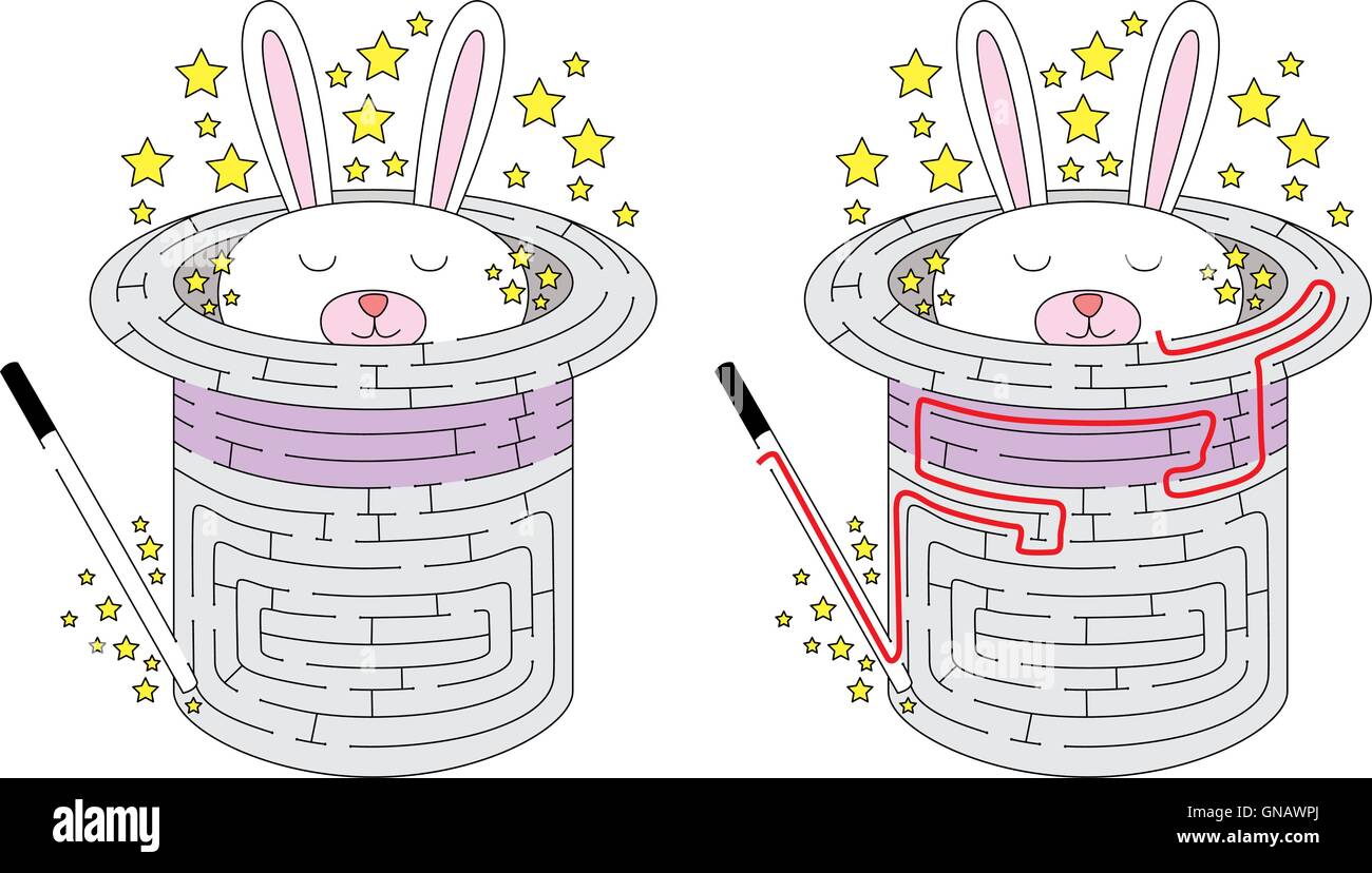 White rabbit maze Stock Vector Images - Alamy