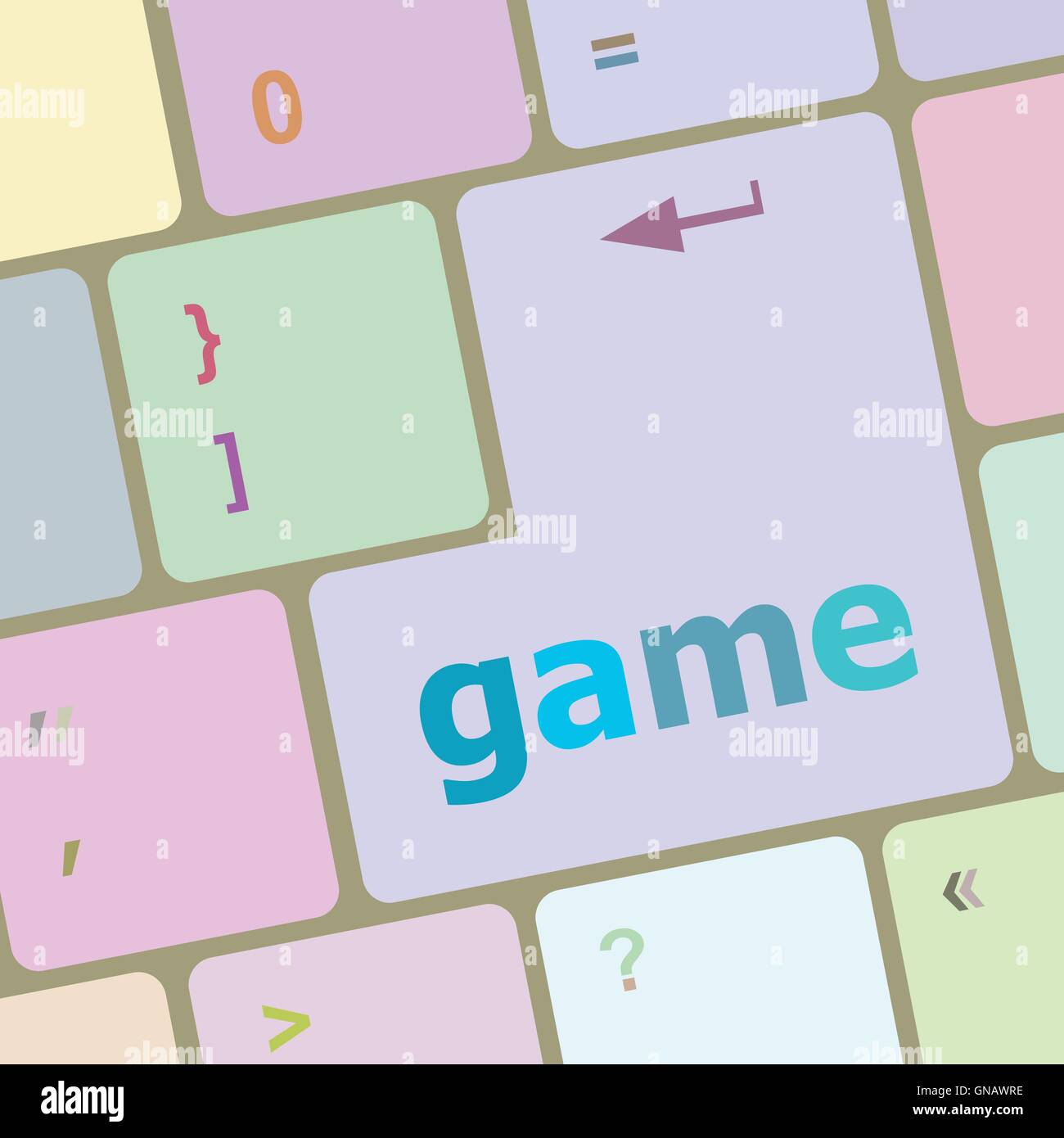 Computer keyboard with game key - technology background vector ...