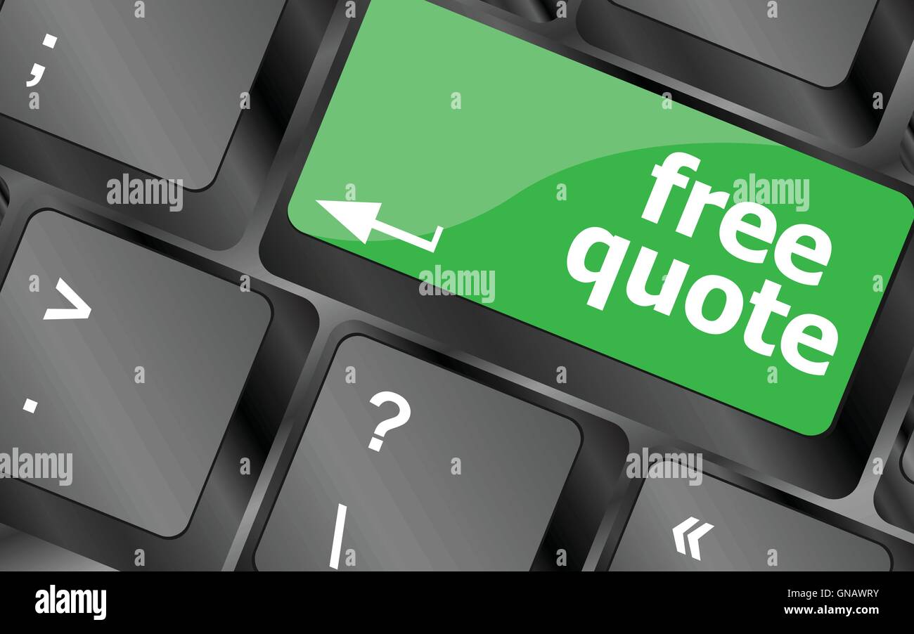 Keyboard with free quote button, business concept. Keyboard keys icon ...