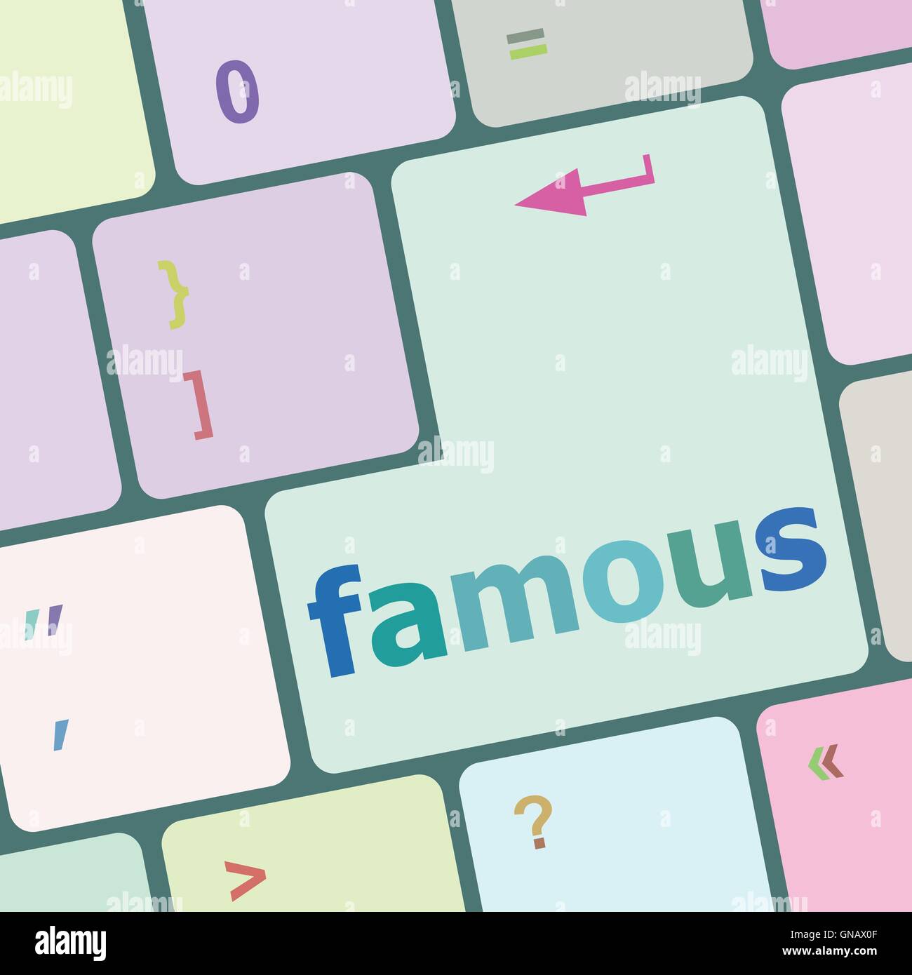 famous button on computer pc keyboard key vector illustration Stock ...