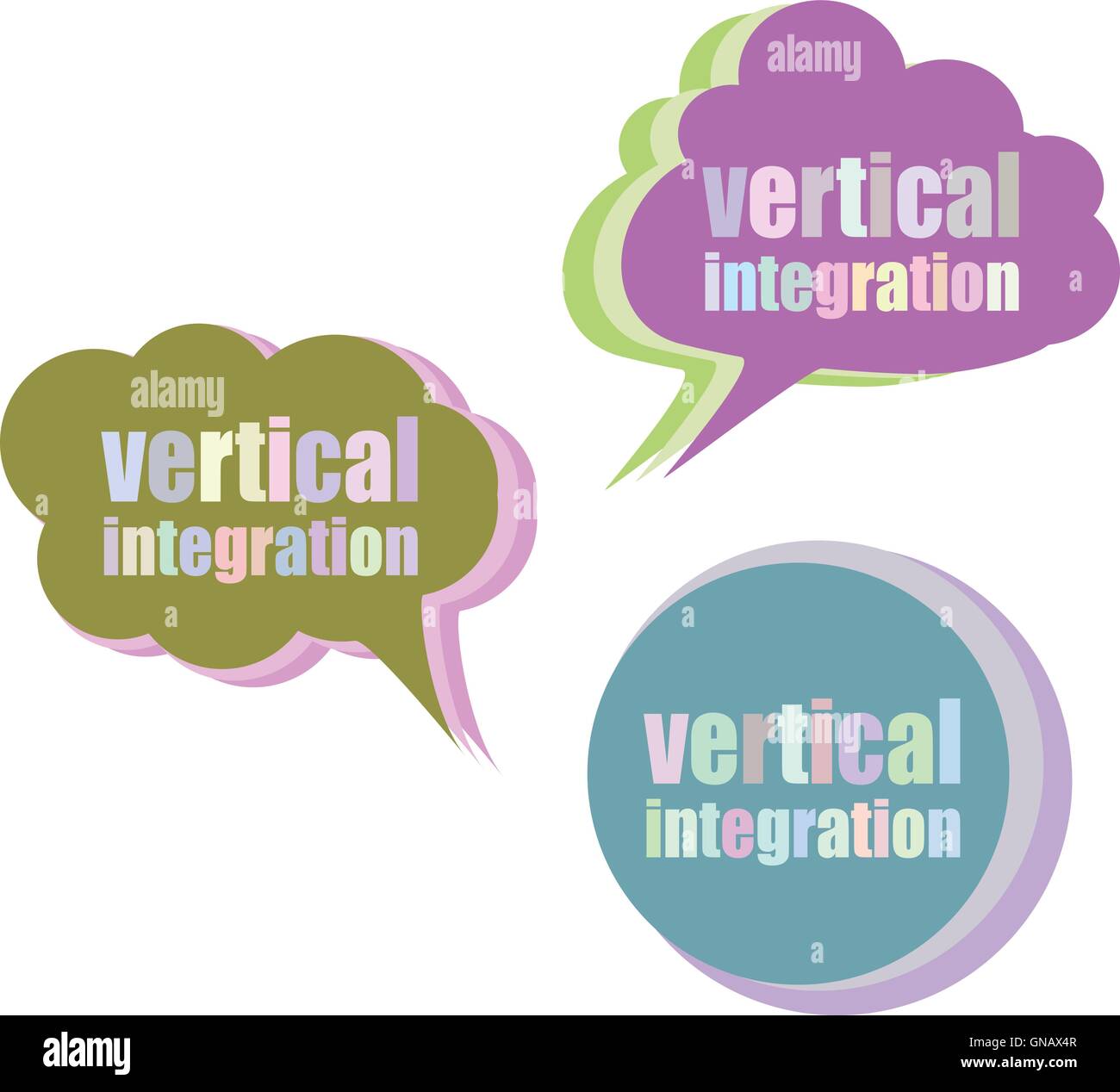 vertical integration. Set of stickers, labels, tags. Business banners ...