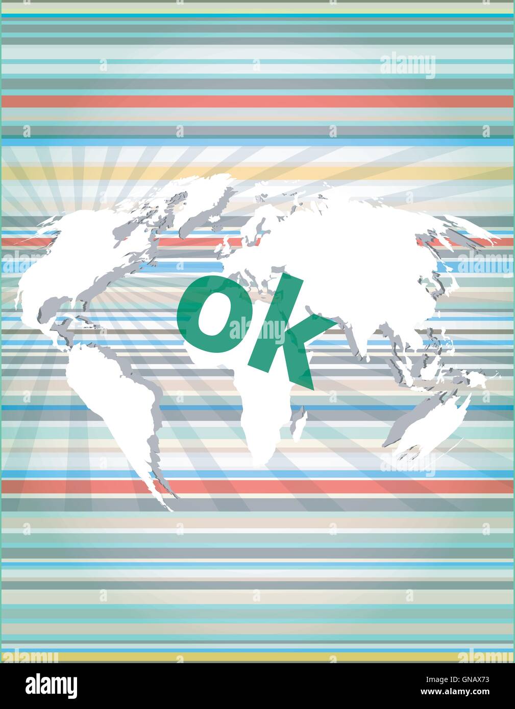 ok text on digital touch screen - social concept vector quotation marks ...