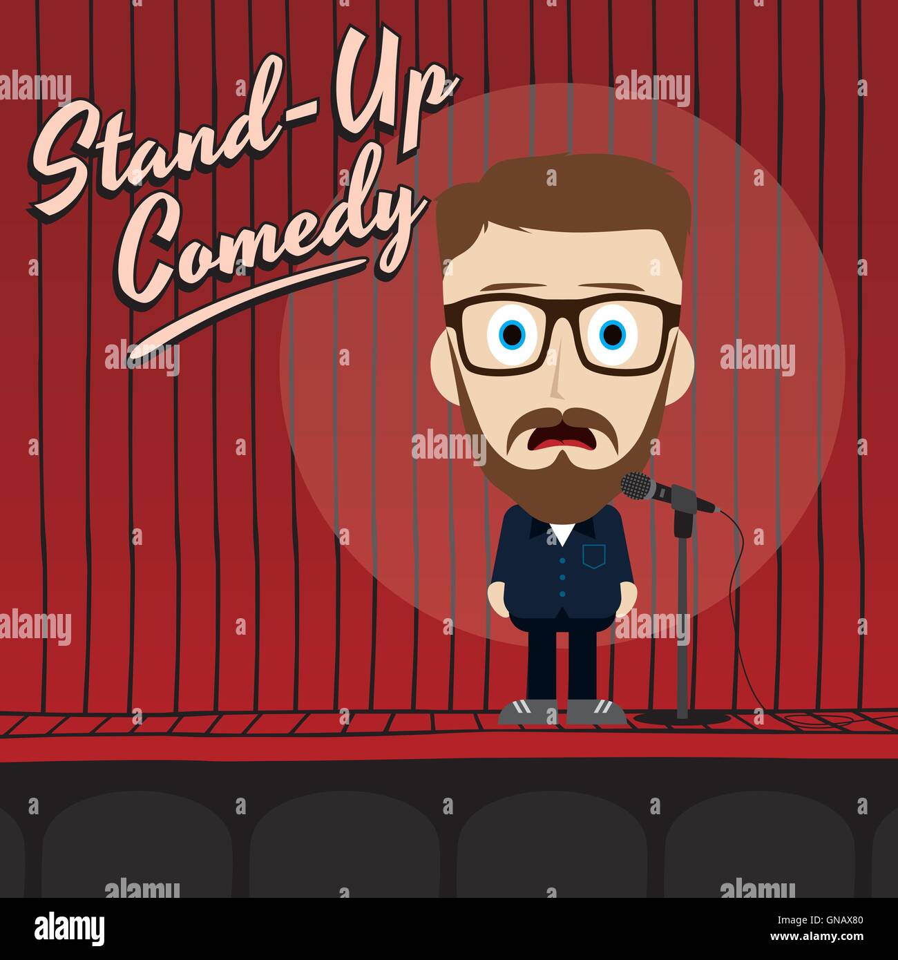 Male stand up comedian cartoon hi-res stock photography and images - Alamy