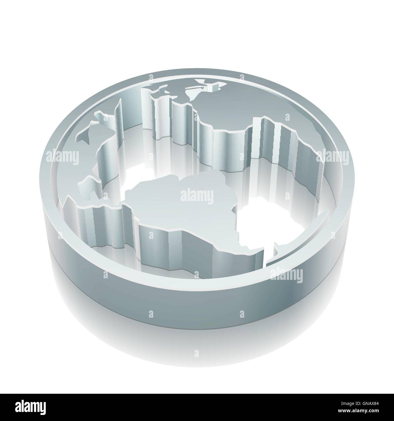 3d metallic Globe icon with reflection, vector illustration Stock Vector Image & Art - Alamy