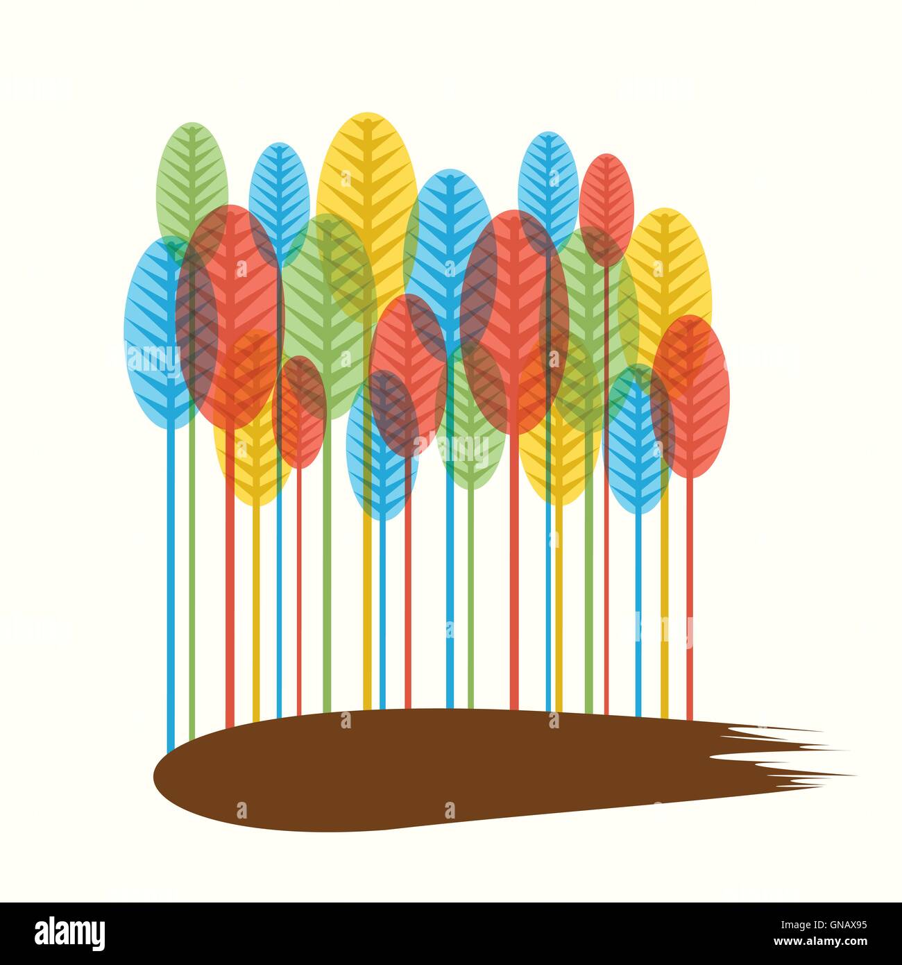 colorful tree forest background vector Stock Vector Image & Art - Alamy