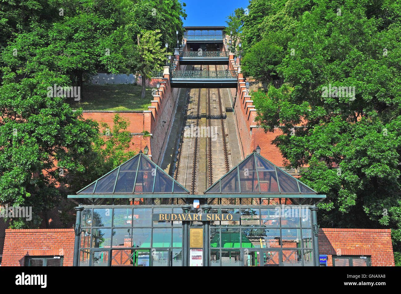 Funicular station Budavari Siklo in Budapest city, Hungary Stock Photo ...