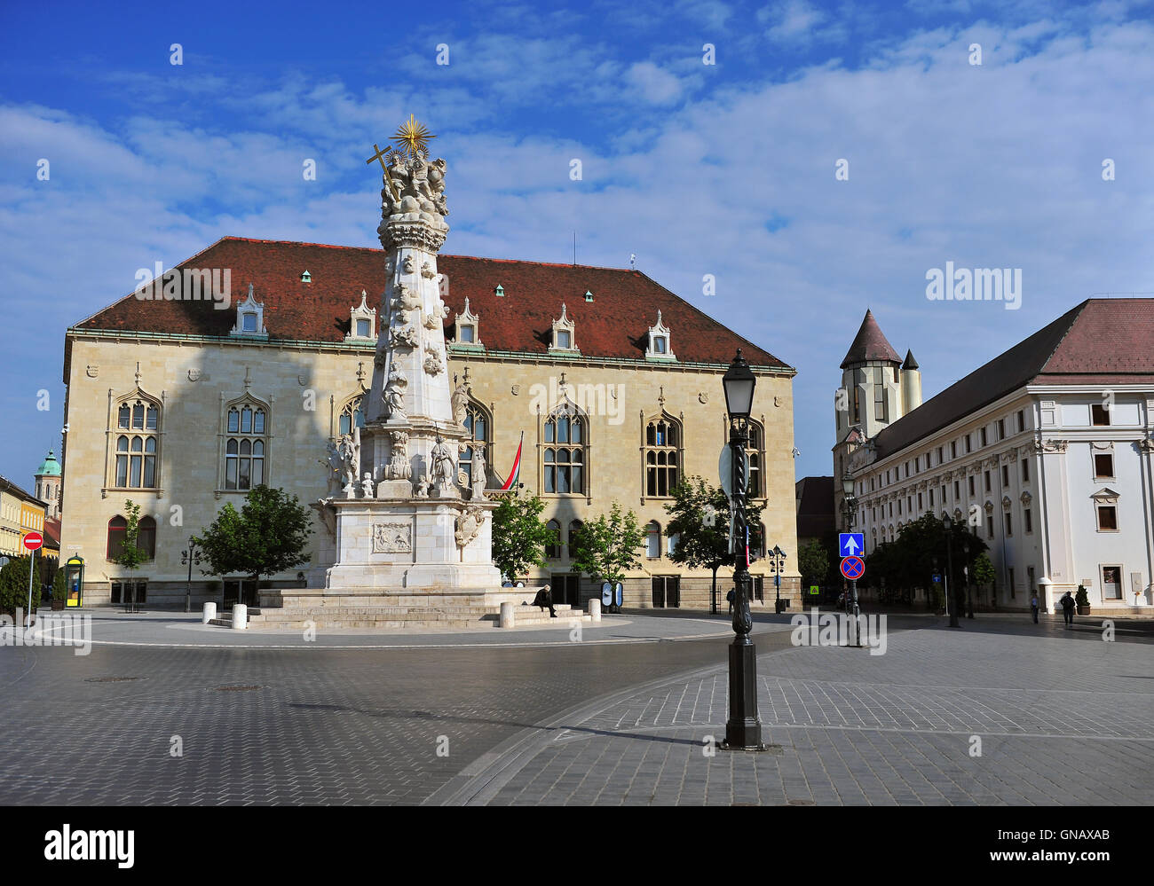 View of the townsquare of Buda old town, Hungary Stock Photo - Alamy