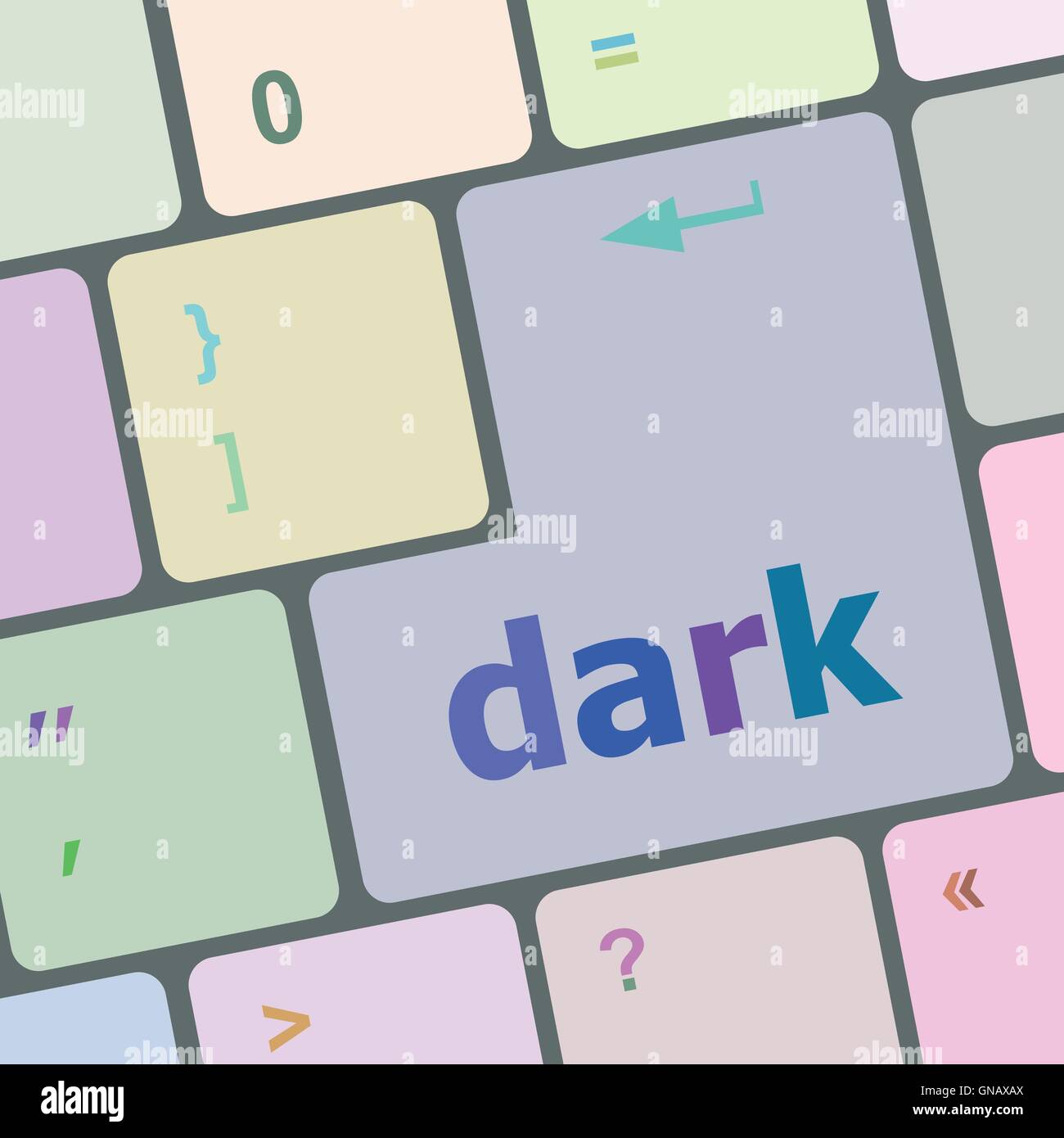 dark word on computer keyboard key vector illustration Stock Vector ...