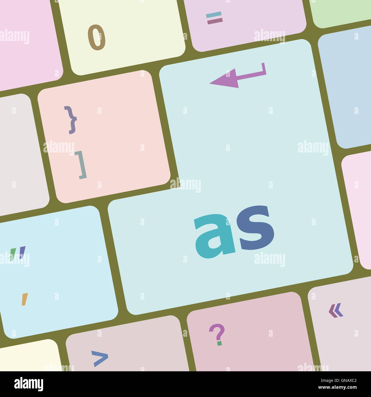 as button on computer keyboard key vector illustration Stock Vector ...