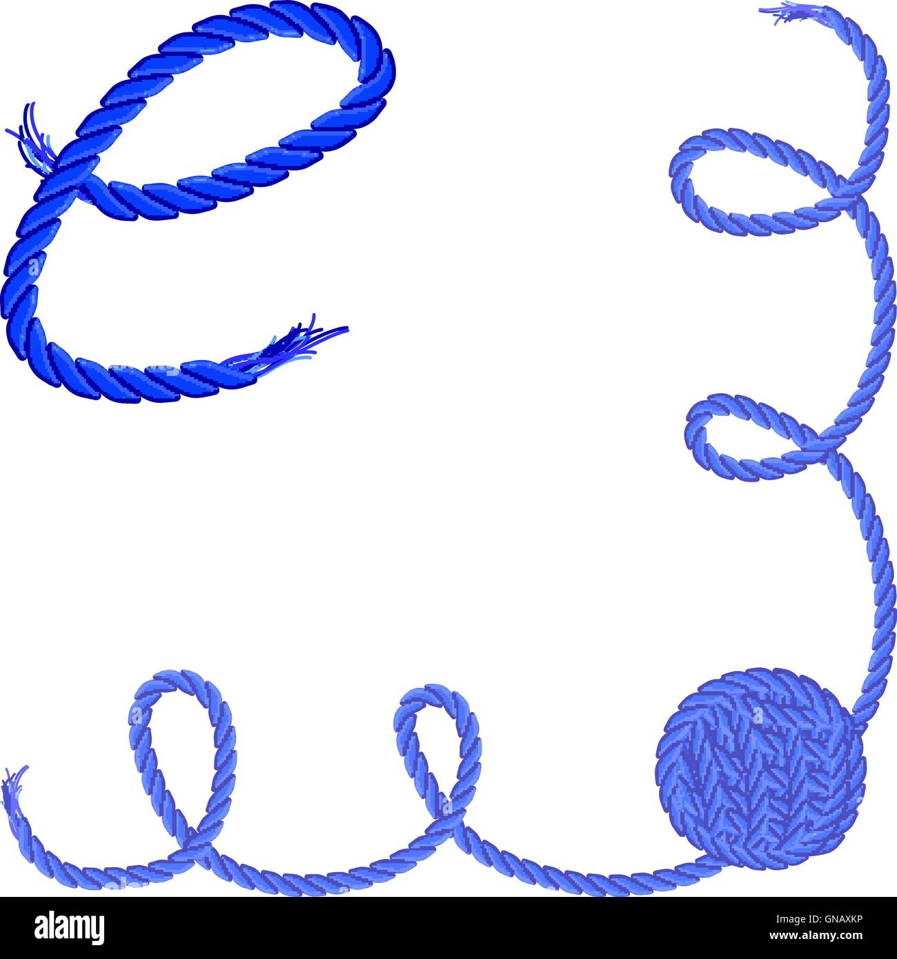 Letter E. Alphabet font vector - yarn, rope, cable Stock Vector Image ...