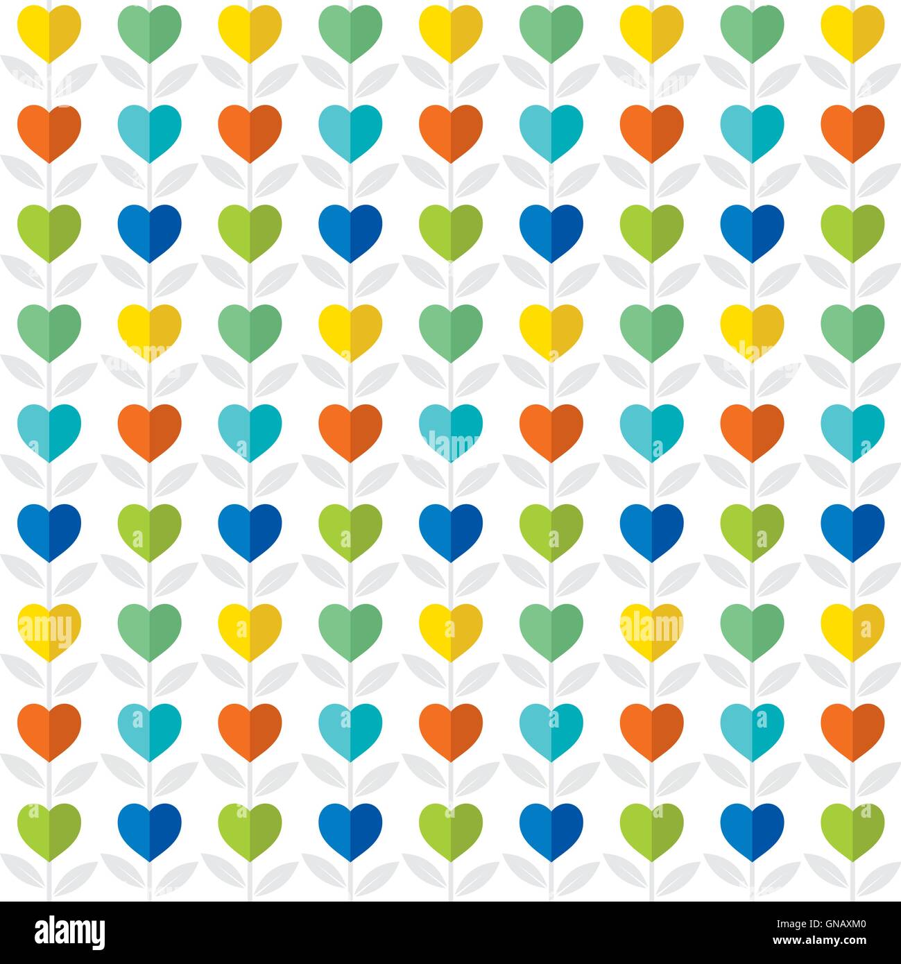 colorful heart pattern plant background design vector Stock Vector ...