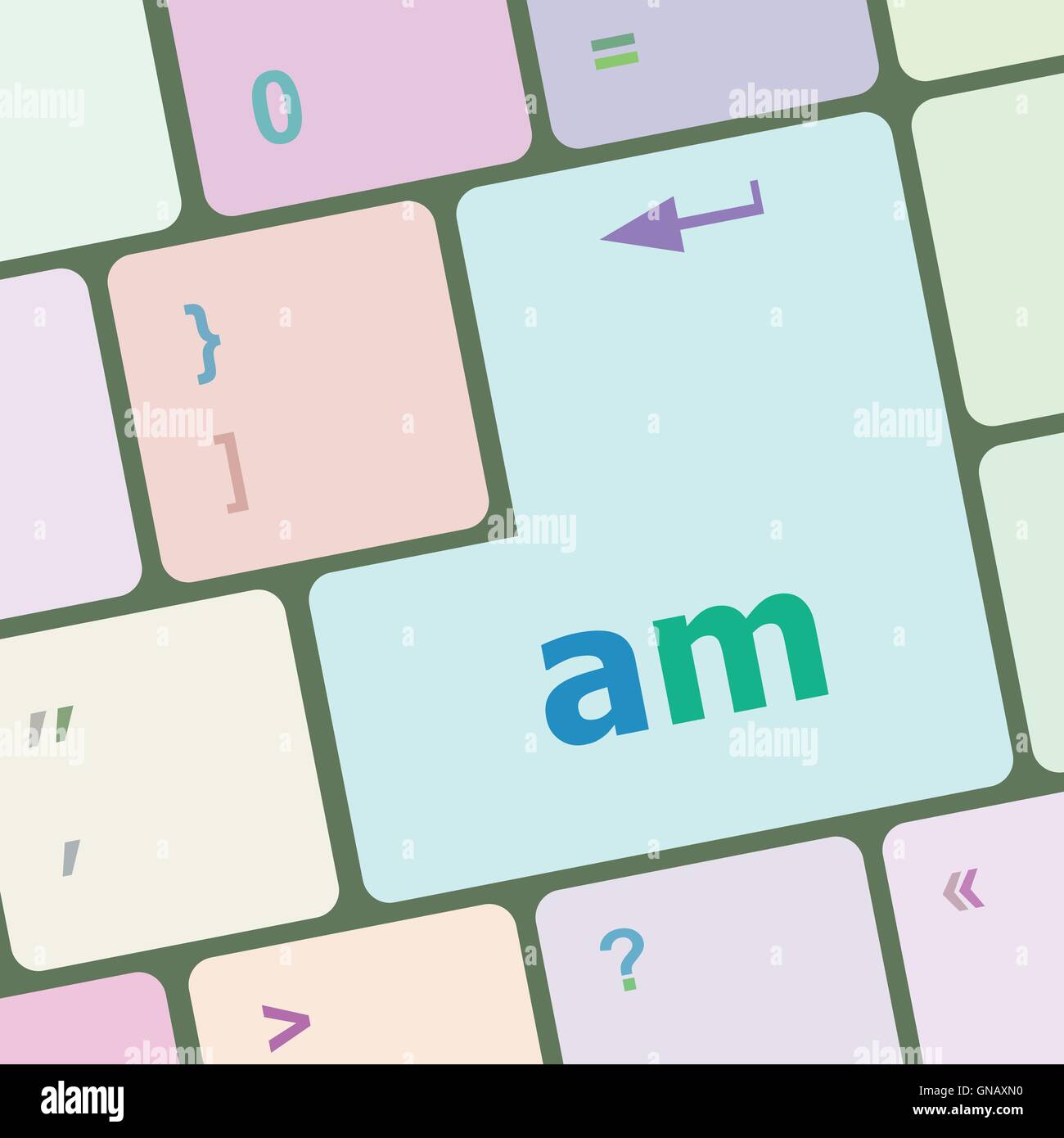 Keyboard (detail) with Americium element button vector illustration ...