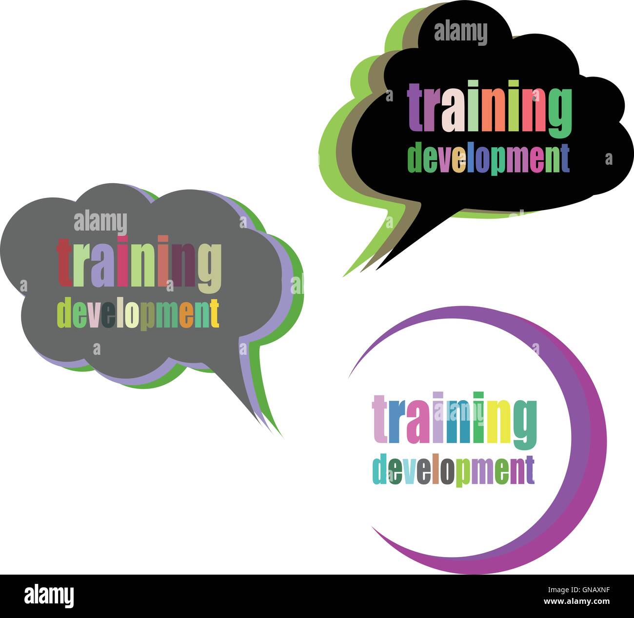 training development. Set of stickers, labels, tags. Business banners ...