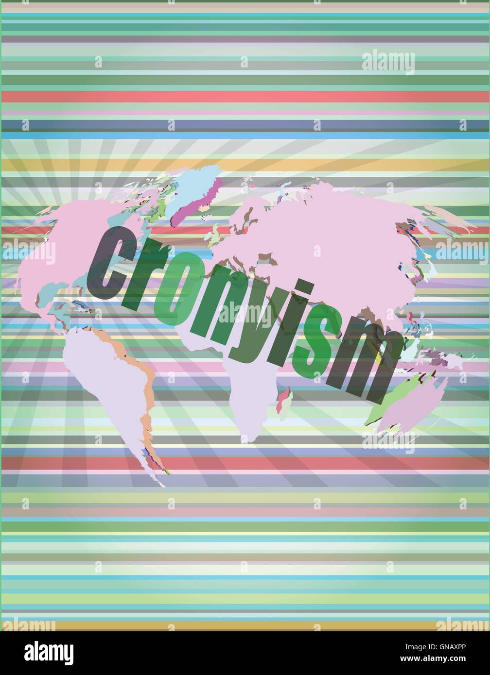 words cronyism on digital screen, business concept vector illustration ...