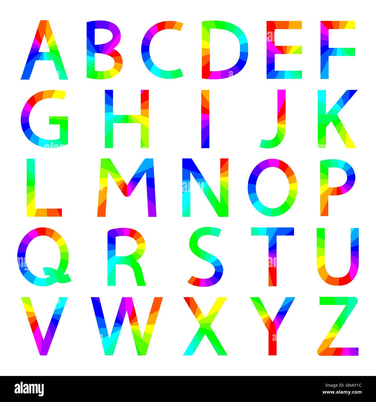 Rainbow font design letter hi-res stock photography and images - Alamy