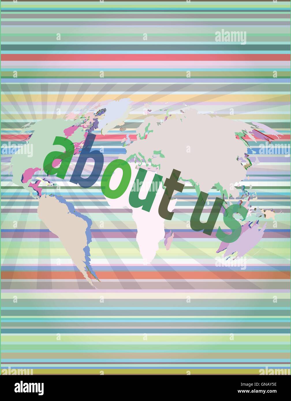 pixelated words about us on digital screen, business concept vector ...