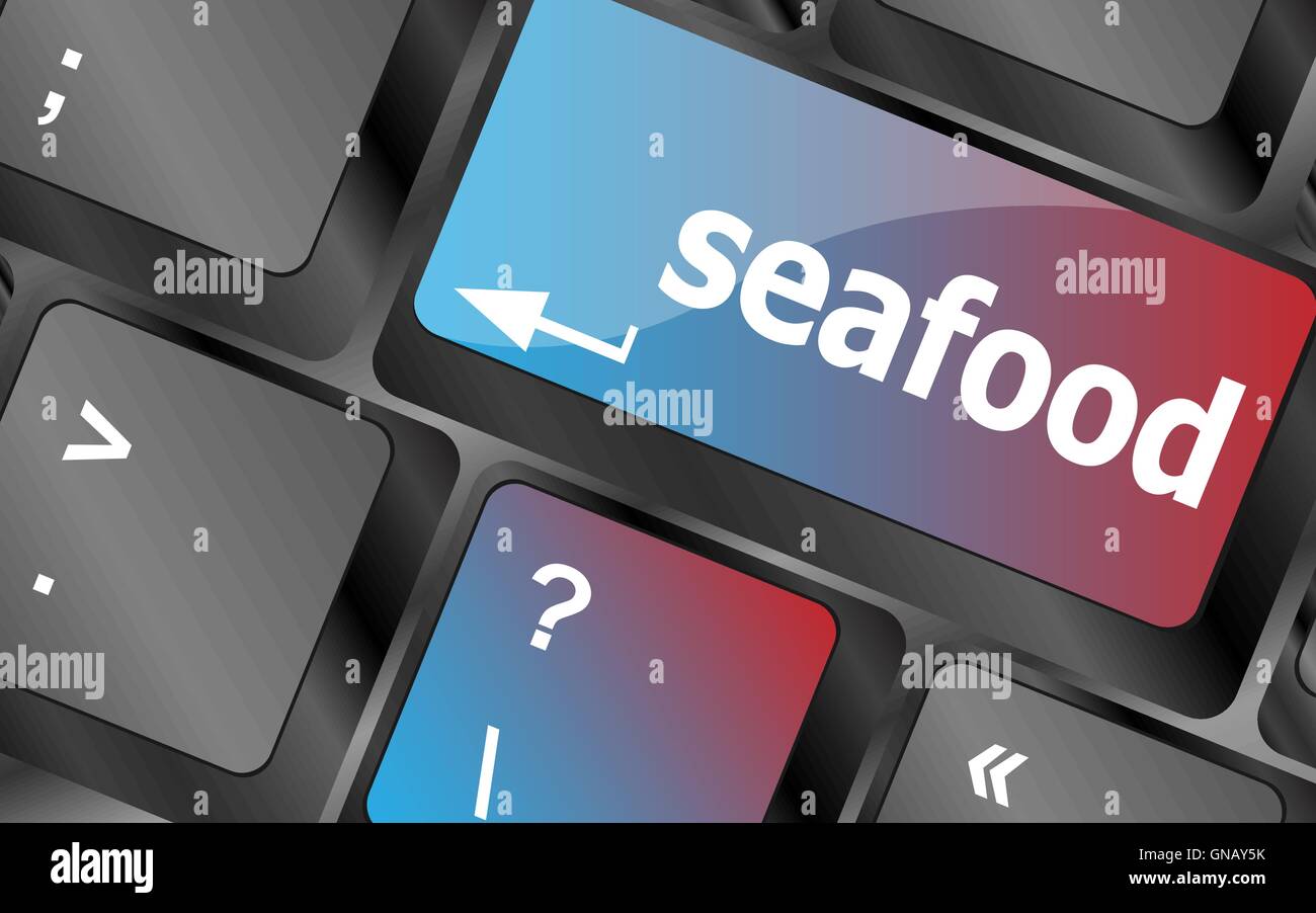 keyboard key layout with sea food button vector, keyboard keys ...