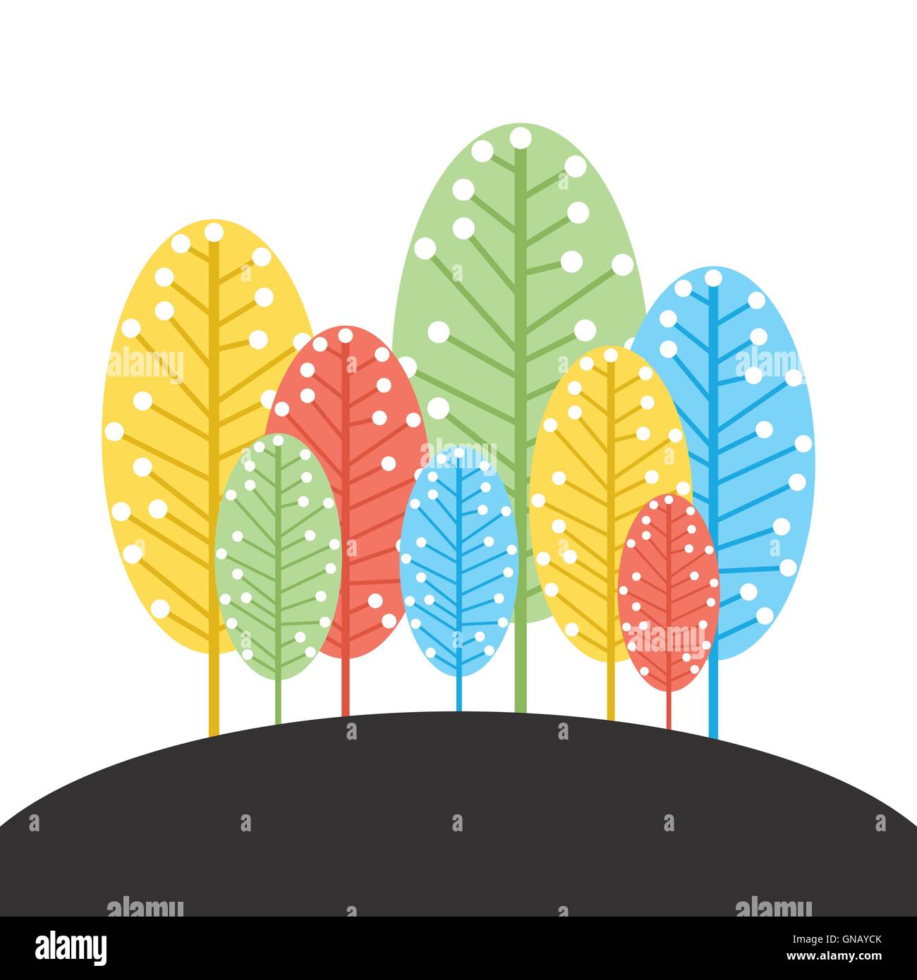 colorful tree forest background vector Stock Vector Image & Art - Alamy