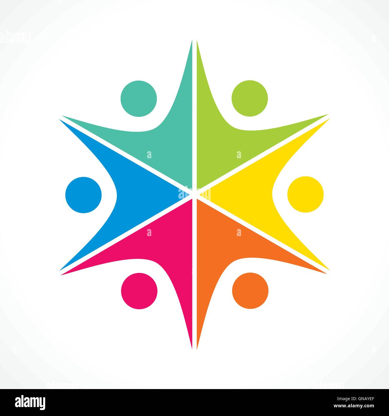 colorful people teamwork icon design concept vector Stock Vector Image ...