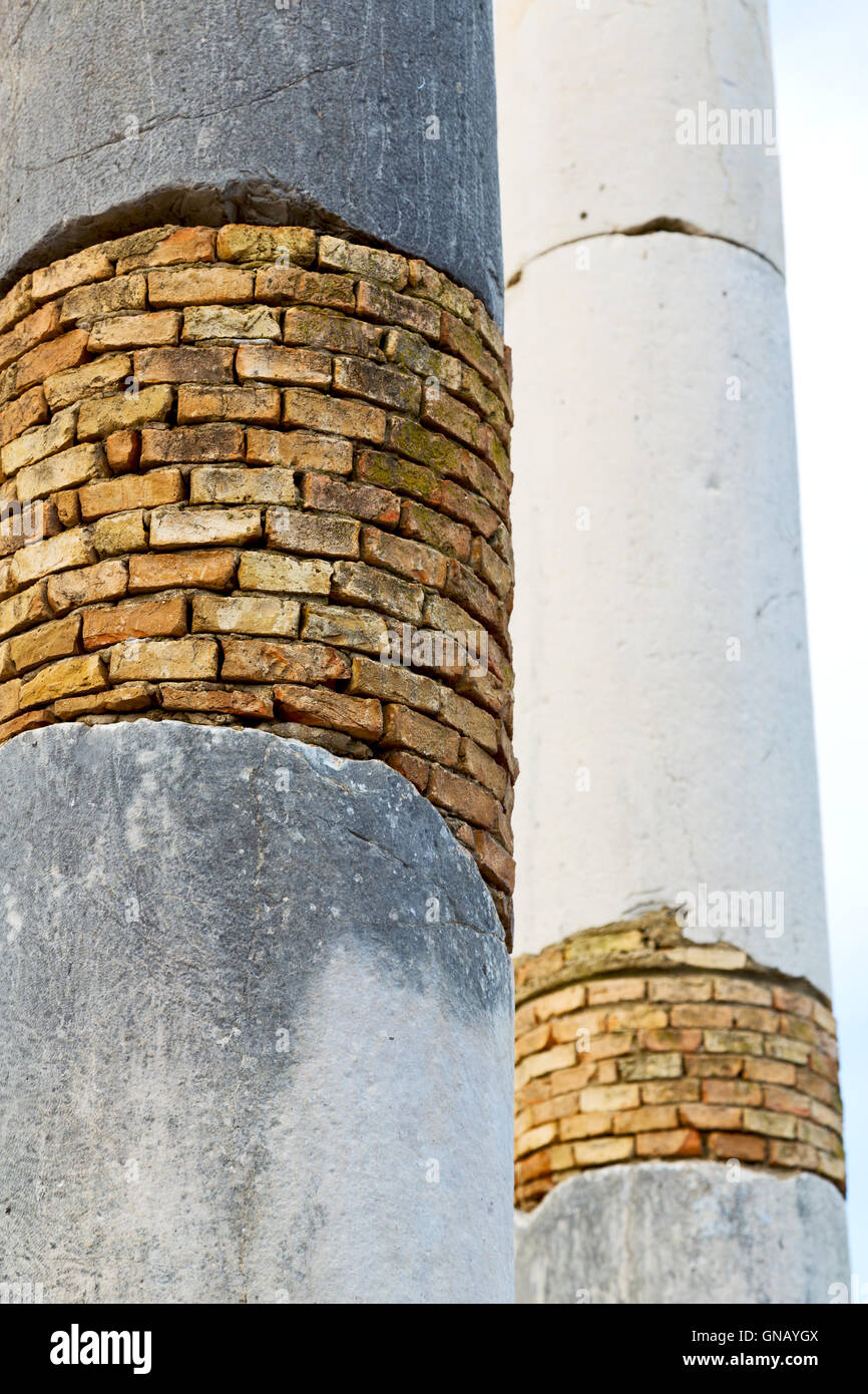 old column in the africa sky history and nature Stock Photo - Alamy