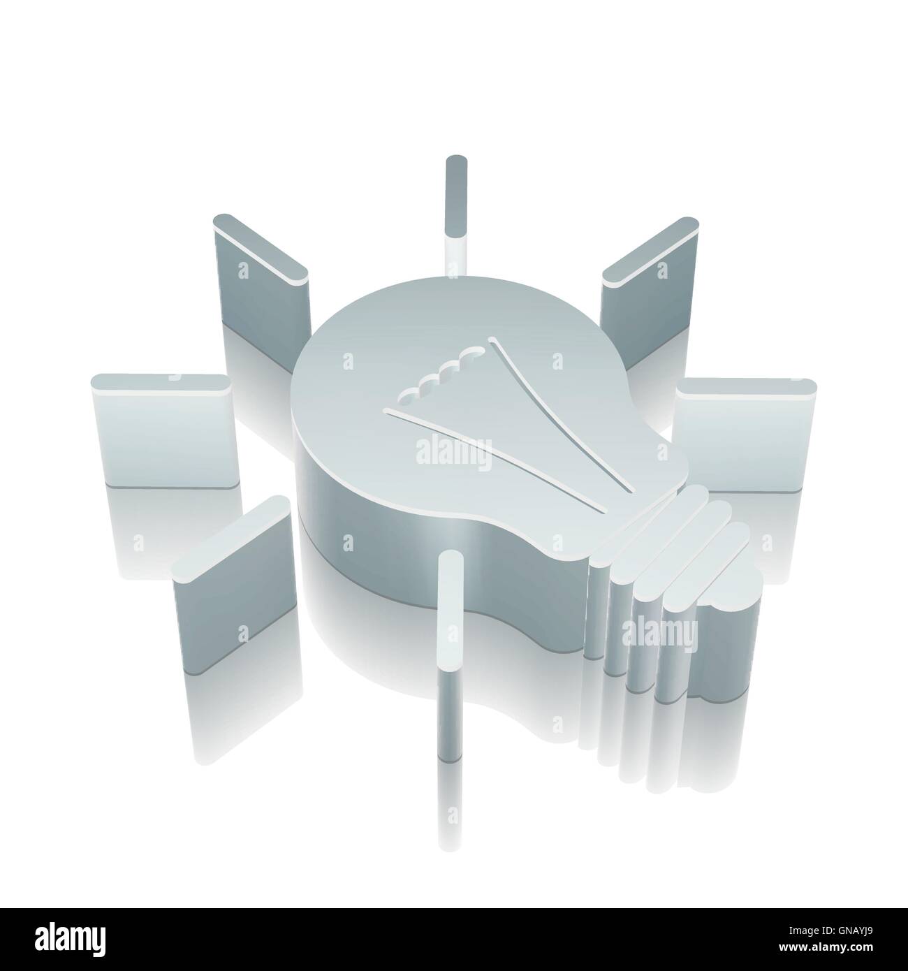 3d metallic Light Bulb icon with reflection, vector illustration Stock Vector Image & Art - Alamy