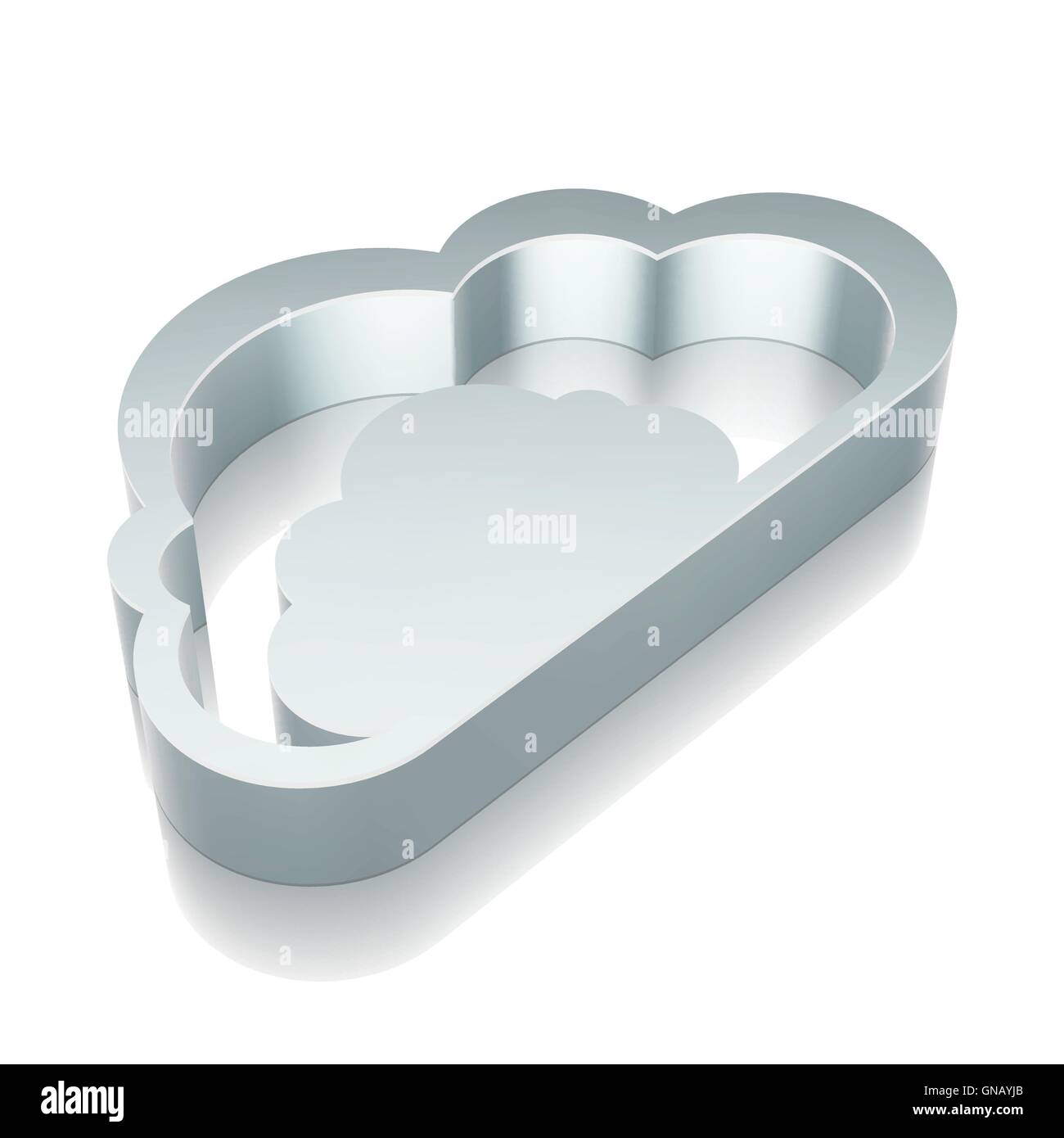 3d metallic Cloud icon with reflection, vector illustration Stock ...