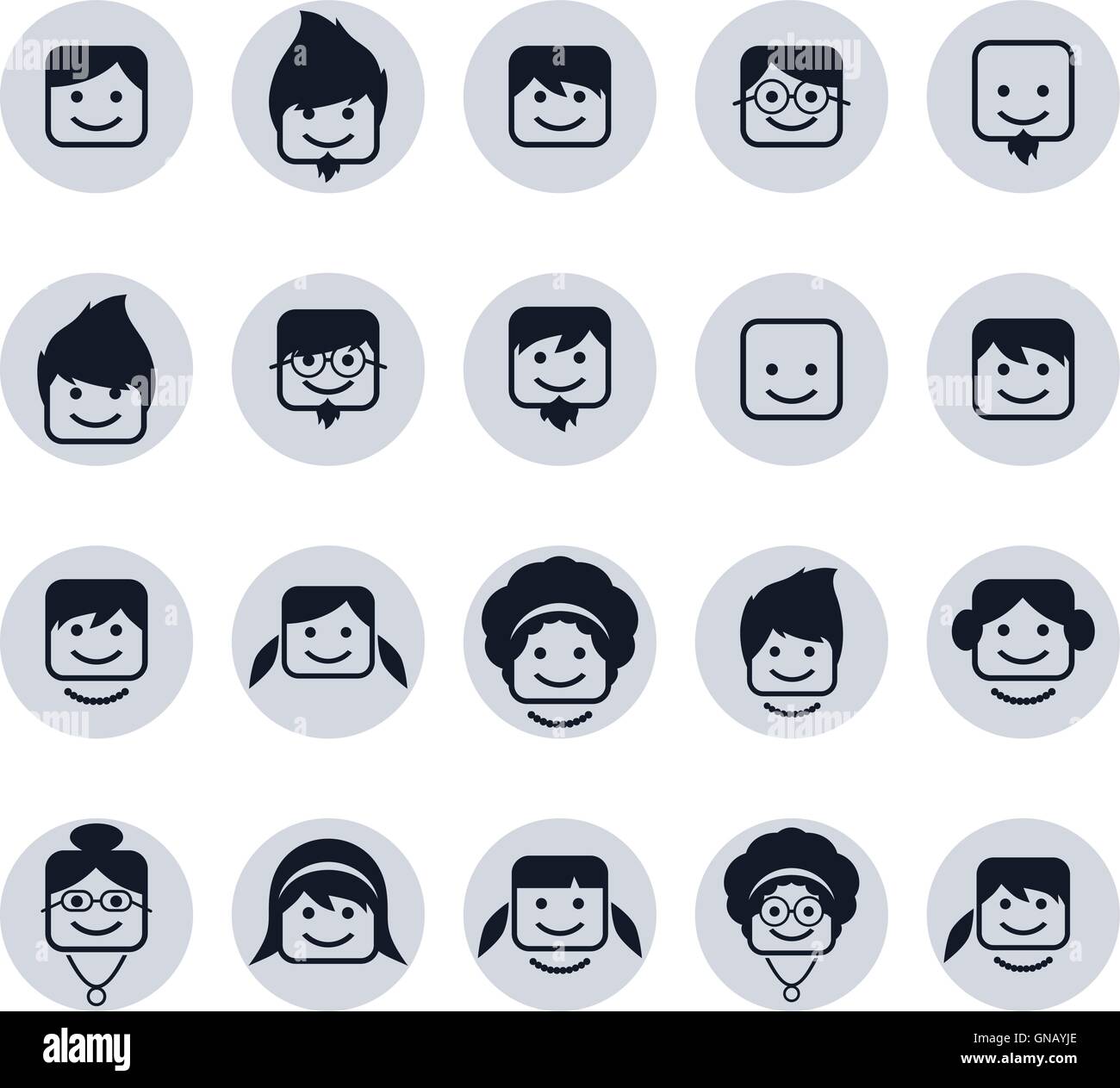 User icon set hi-res stock photography and images - Alamy
