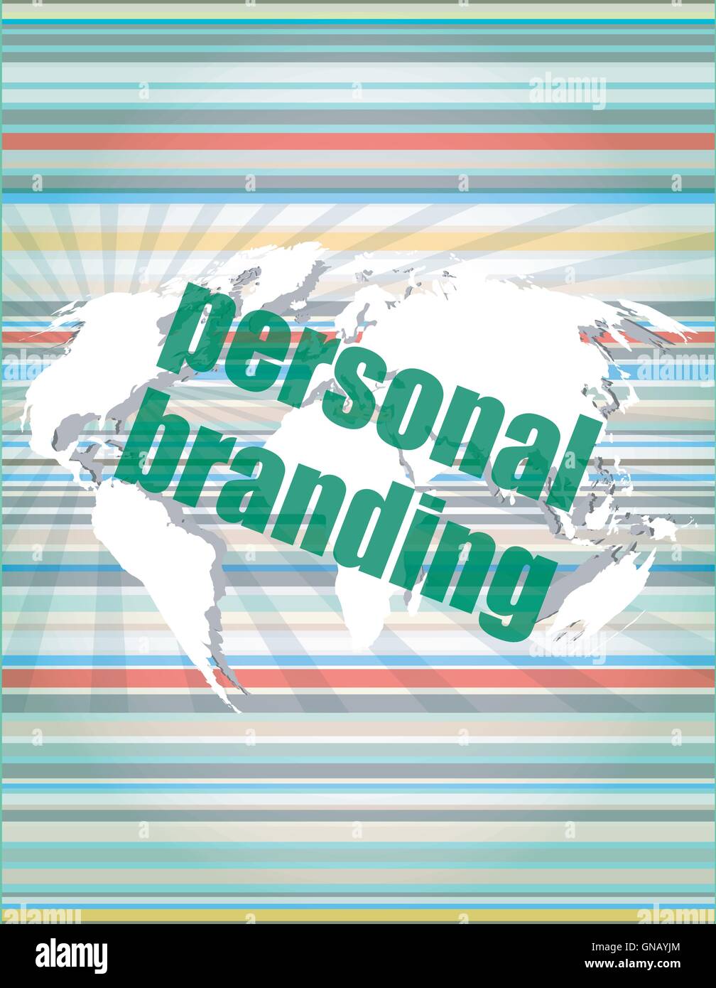 Marketing concept: words personal branding on digital touch screen ...