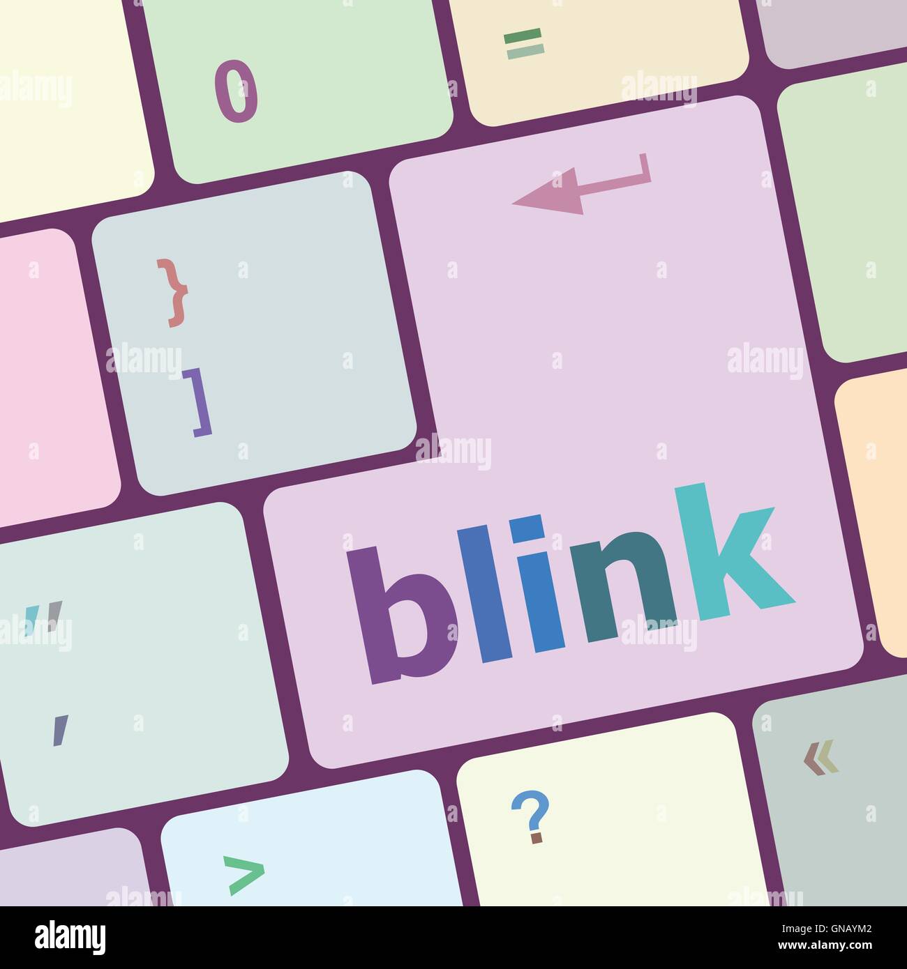 Modern keyboard key with words blink vector illustration Stock Vector ...