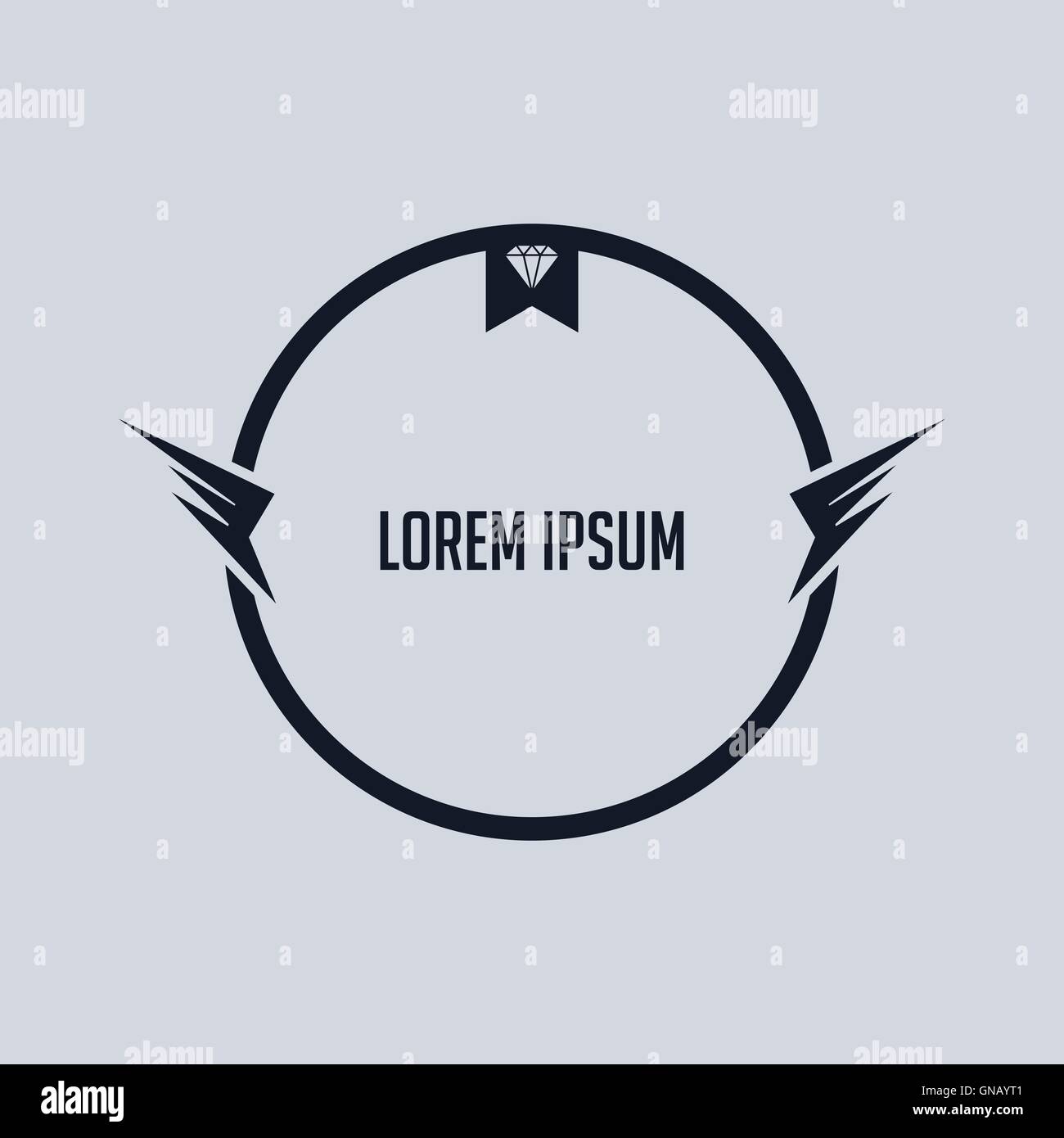 wing badge theme with diamond Stock Vector Image & Art - Alamy