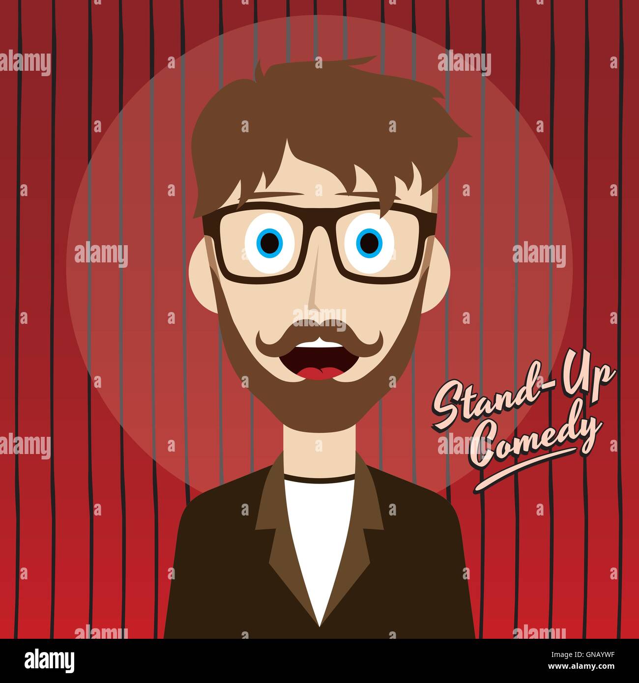 hilarious guy stand up comedian cartoon Stock Vector Image & Art - Alamy