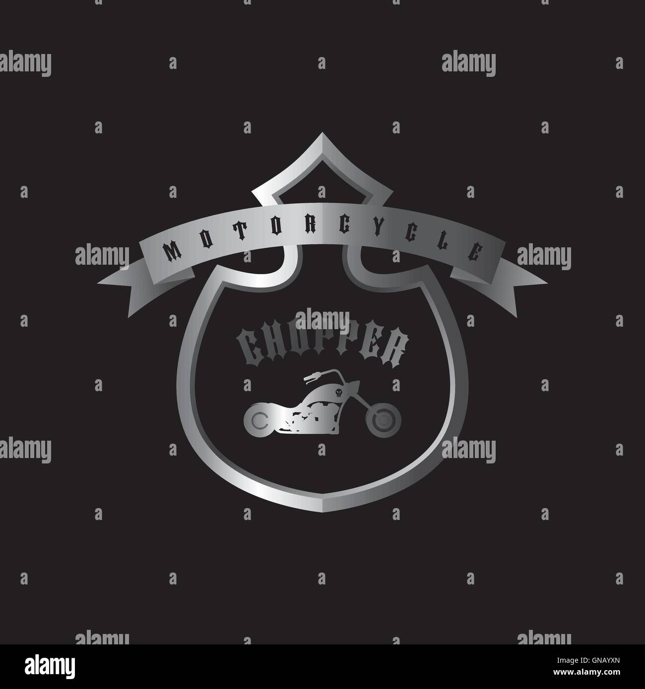 shiny silver shield chopper motorcycle Stock Vector Image & Art - Alamy