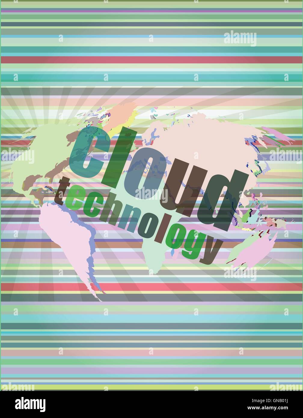 words cloud technology on digital screen, information technology ...