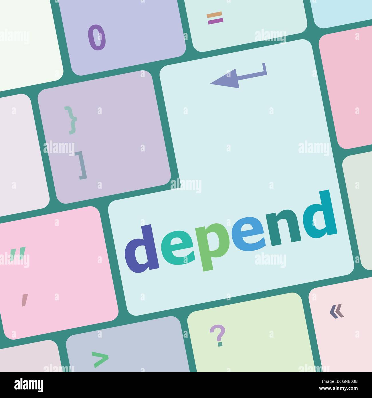 depend button on computer pc keyboard key vector illustration Stock ...