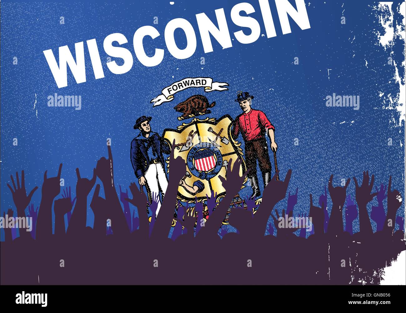 Wisconsin flag background Stock Vector Images - Alamy