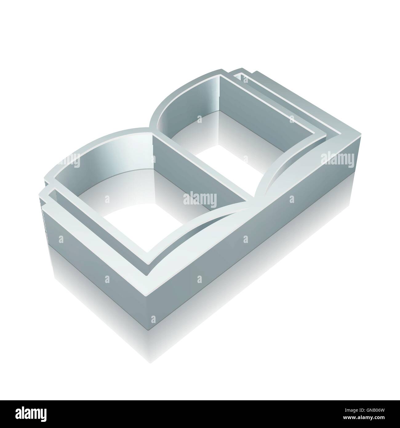 Studying icon: 3d metallic Book with reflection, vector illustration Stock Vector Image & Art ...