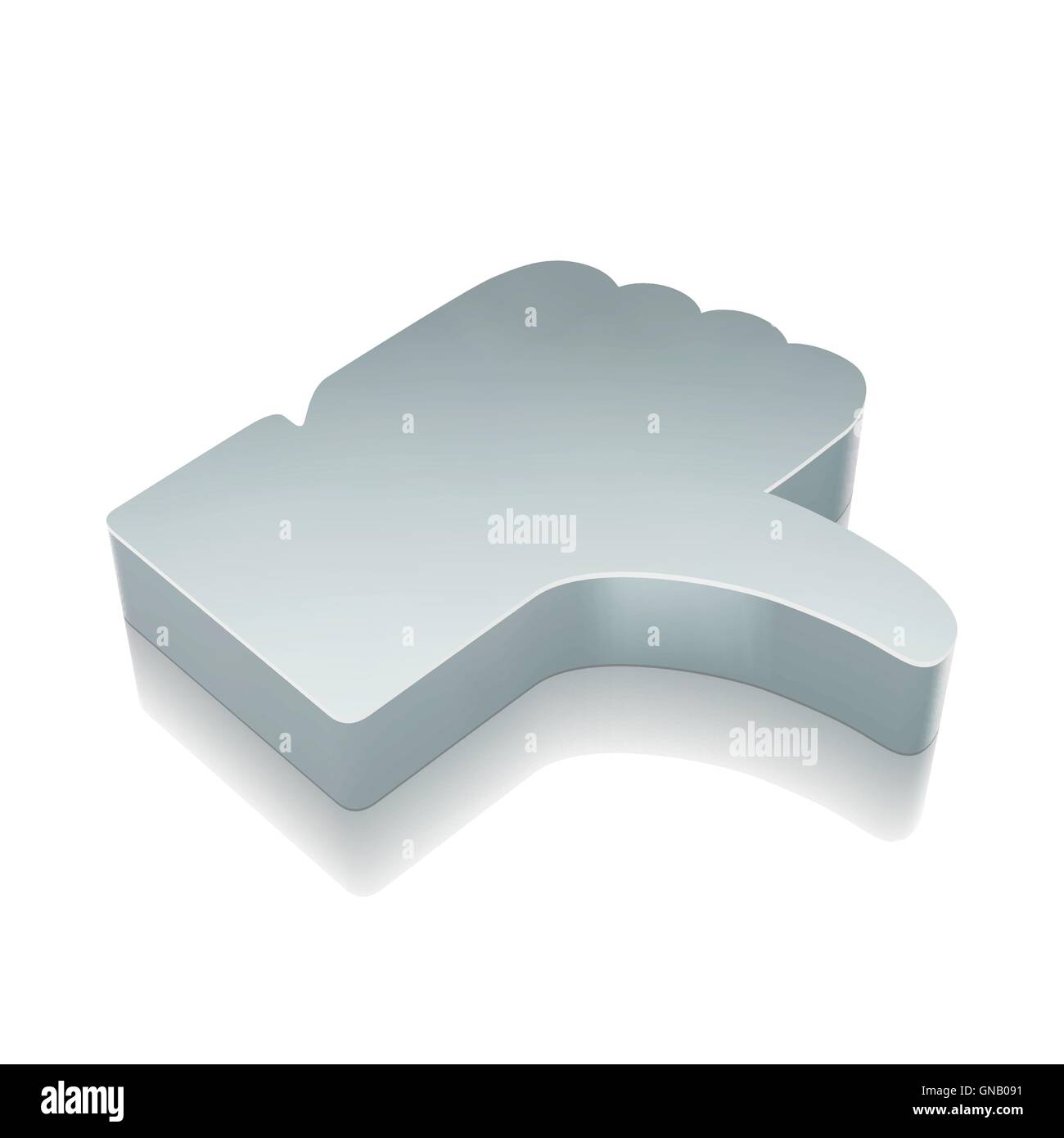 3d metallic Thumb Down icon with reflection, vector illustration Stock ...