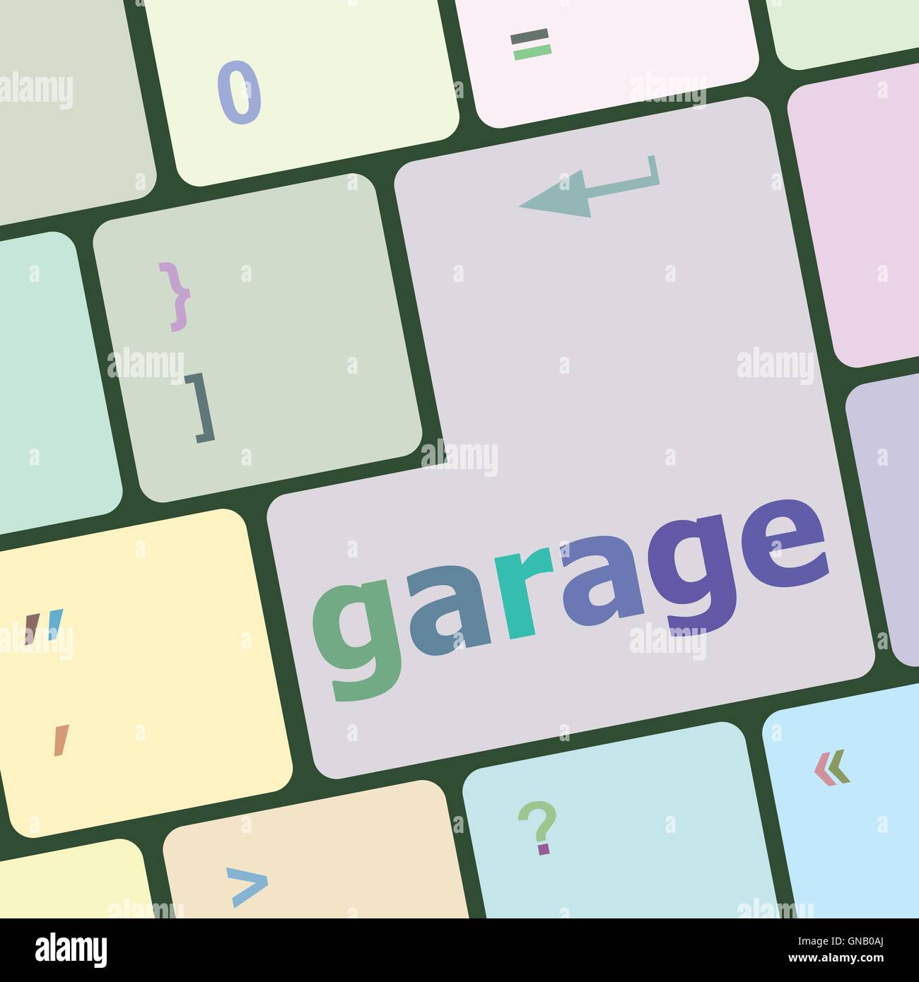 garage button on computer pc keyboard key vector illustration Stock ...