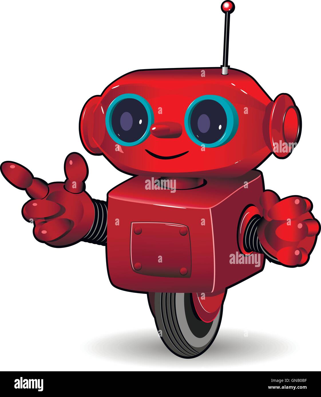 The red robot on the wheel Stock Vector Image & Art - Alamy