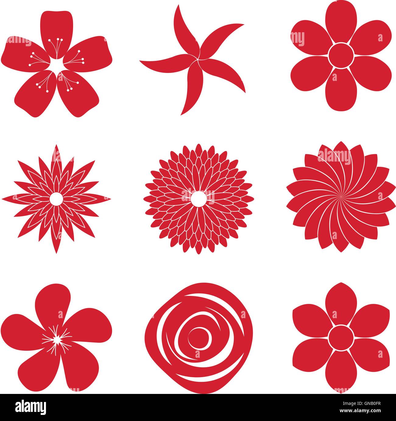 Icon Set of Flower Stock Vector Image & Art - Alamy
