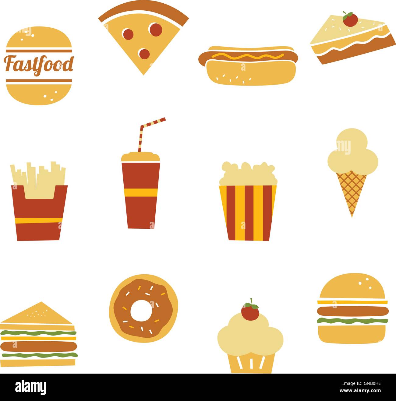 fast food icon set Stock Vector Image & Art - Alamy