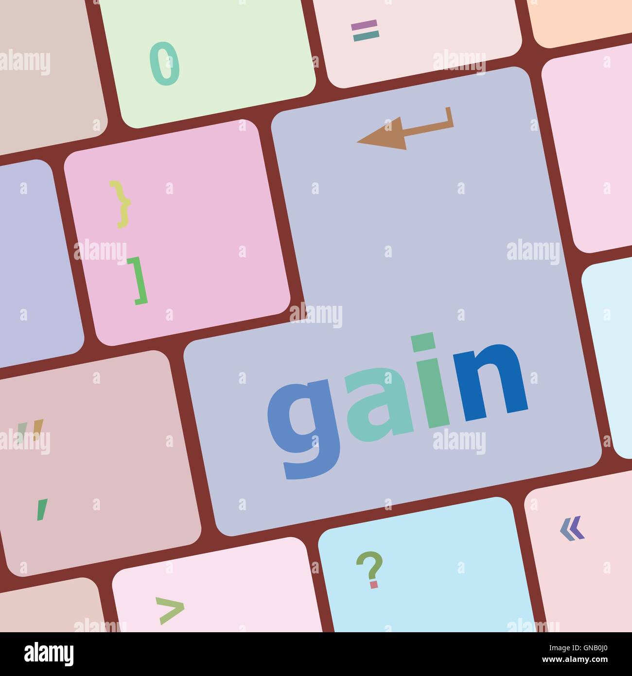 gain word on computer pc keyboard key vector illustration Stock Vector ...